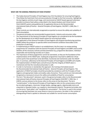CODEX HACCP Short Introduction | PDF