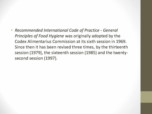 CODEX HACCP Short Introduction | PDF | Food & Drink