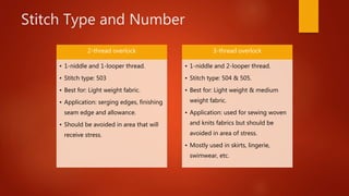 Generic specifications of an overlock machine | PPTX
