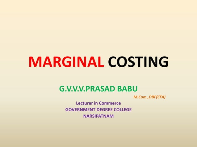 Marginal costing | PPTX