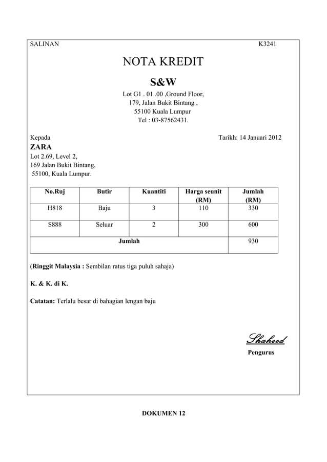 Spm folio akaun | DOC