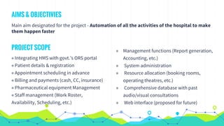 Software Project Management: e-Hospital | PPTX