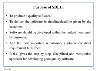 SDLC and Software Process Models Introduction ppt | PPT