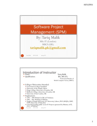 Software Project Management (SPM) | PDF