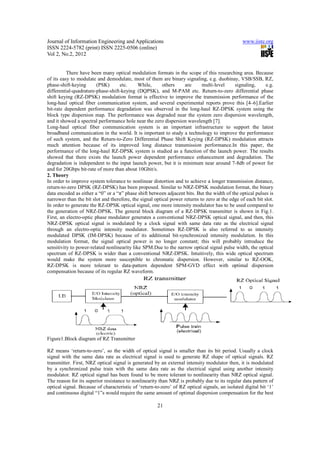 Spm limited long haul optical transmission in rz dpsk for varying input launch power with smf ...