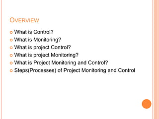 Software Project Management (monitoring and control) | PPTX