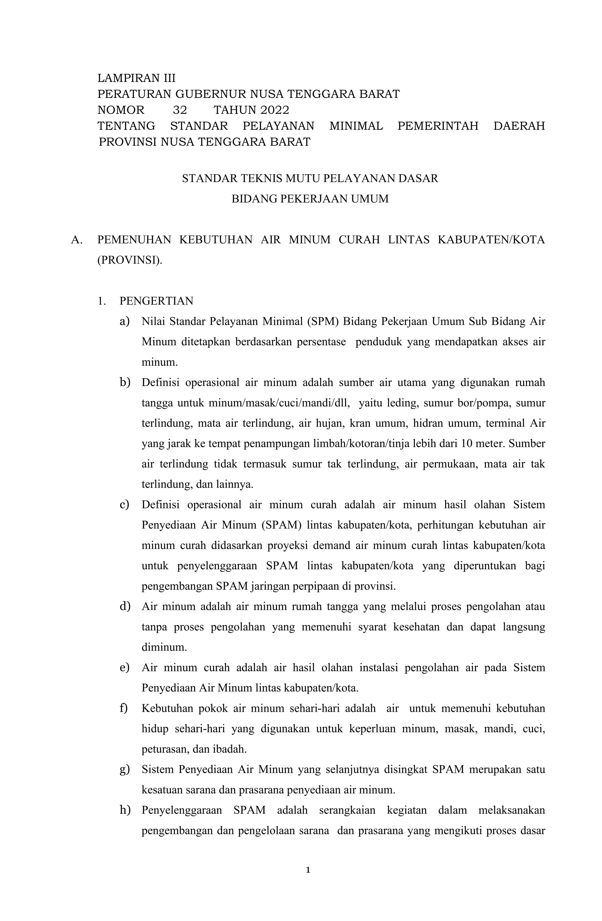 SPM NTB SEBAGAI CONTOH UNTUK PENYUSUNAN SPM BIDANG AIR LIMBAH ATAU ...