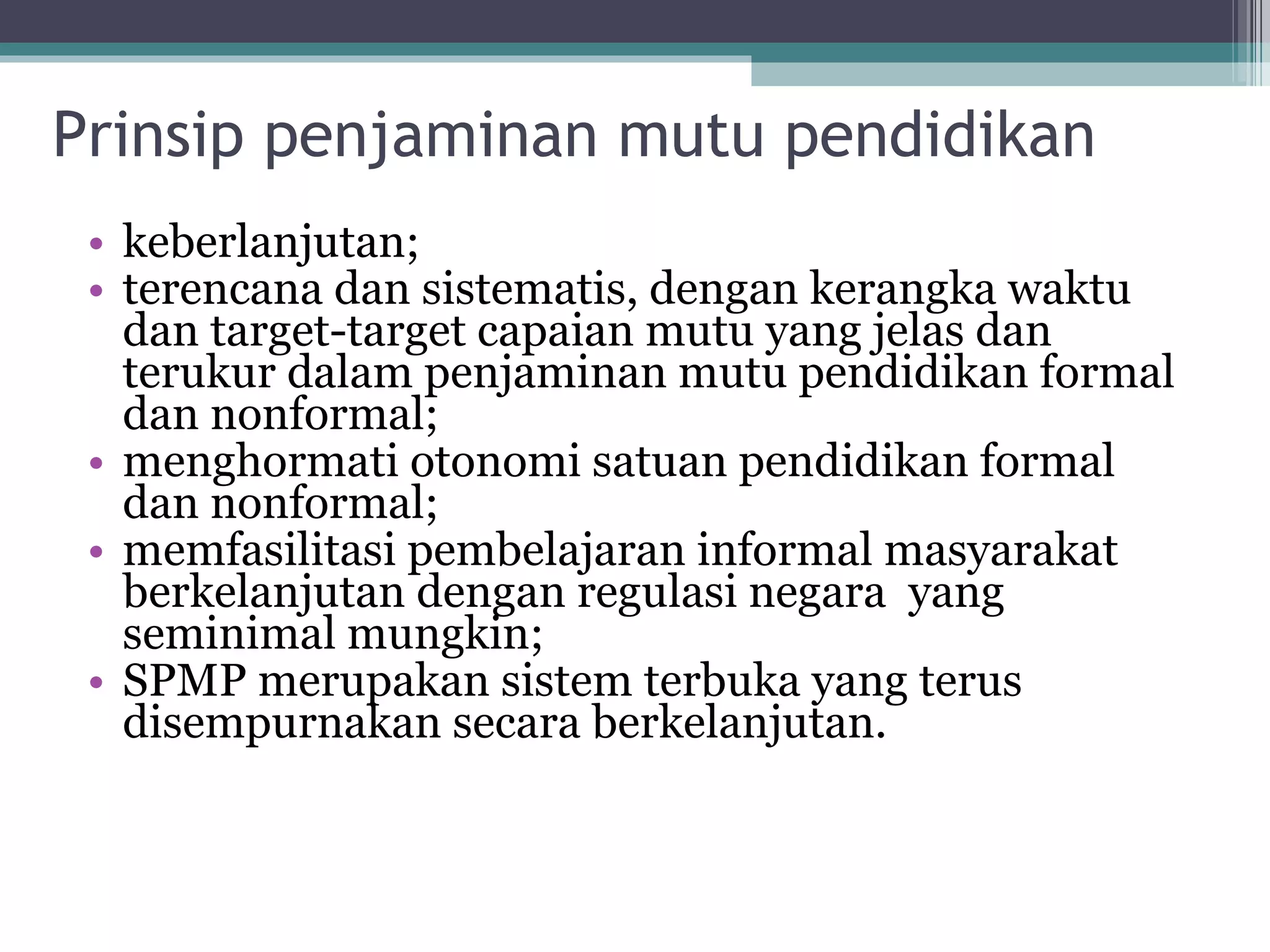 SISTEM PENJAMINAN MUTU PENDIDIKAN | PPT