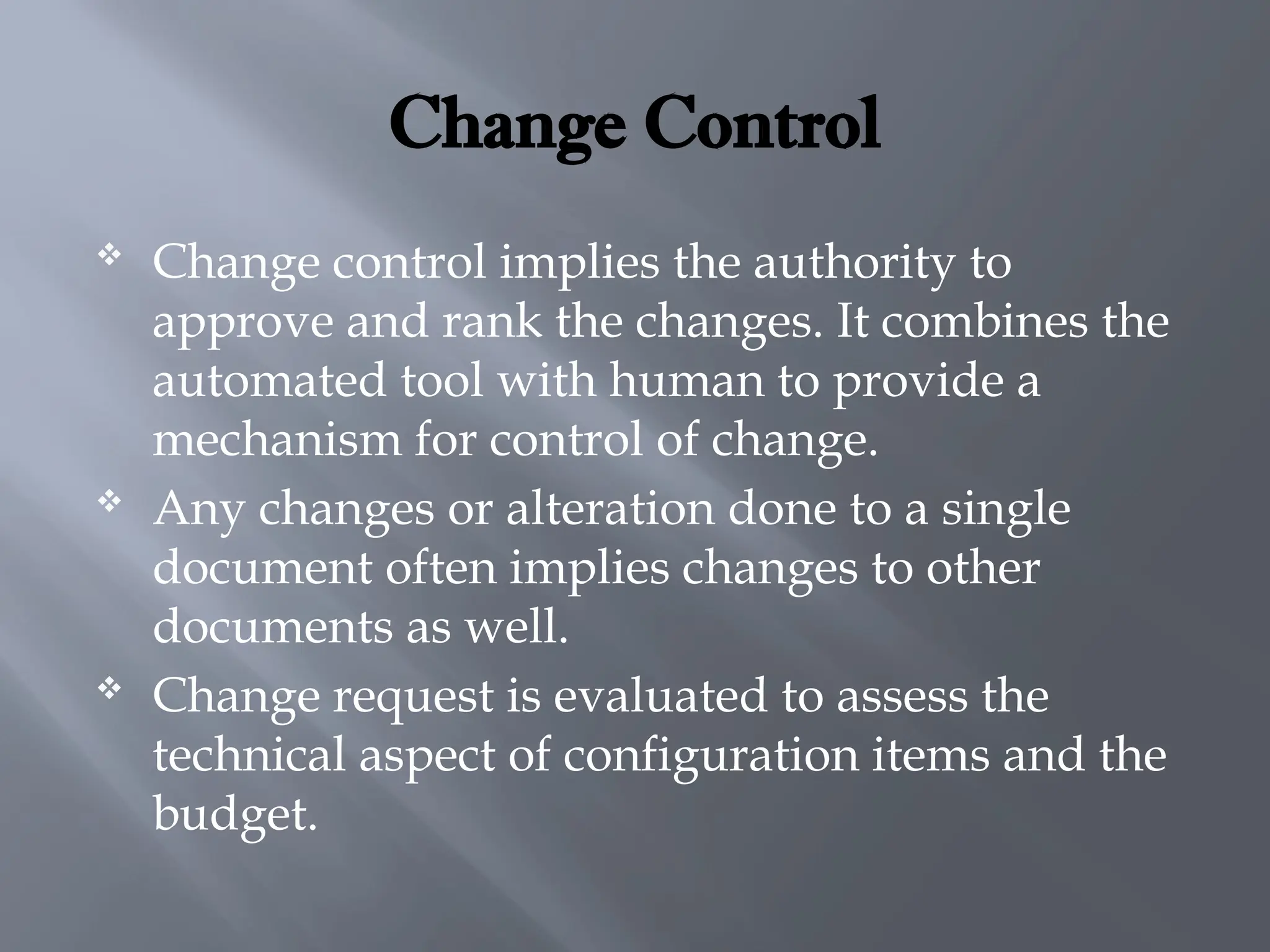Project Tracking , Change Control in SPM | PPTX