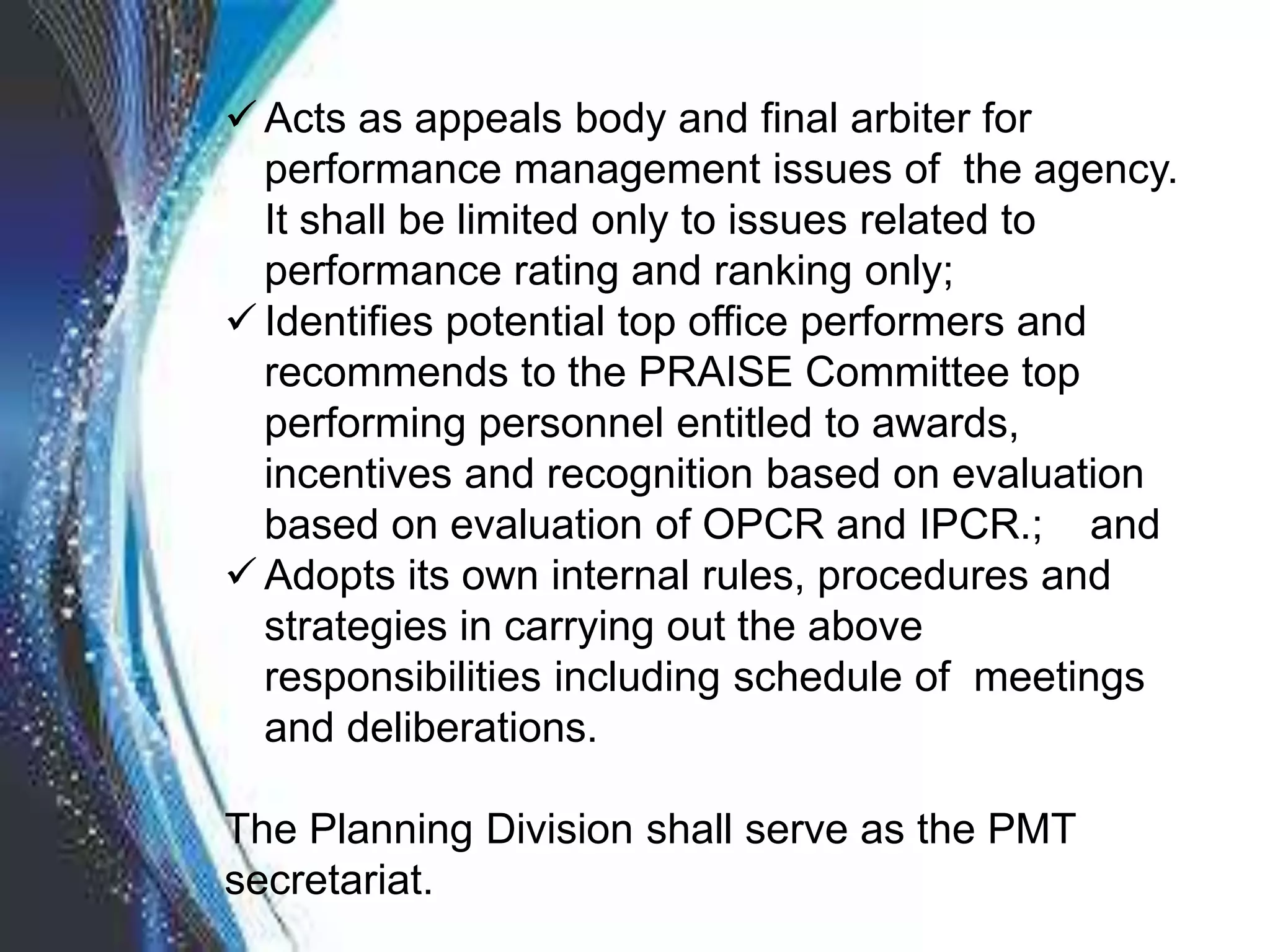 CDA Strategic Performance Management System Revised | PPT