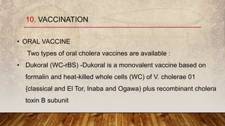 Cholera Diagnosis, Management, Treatment and Control | PPTX