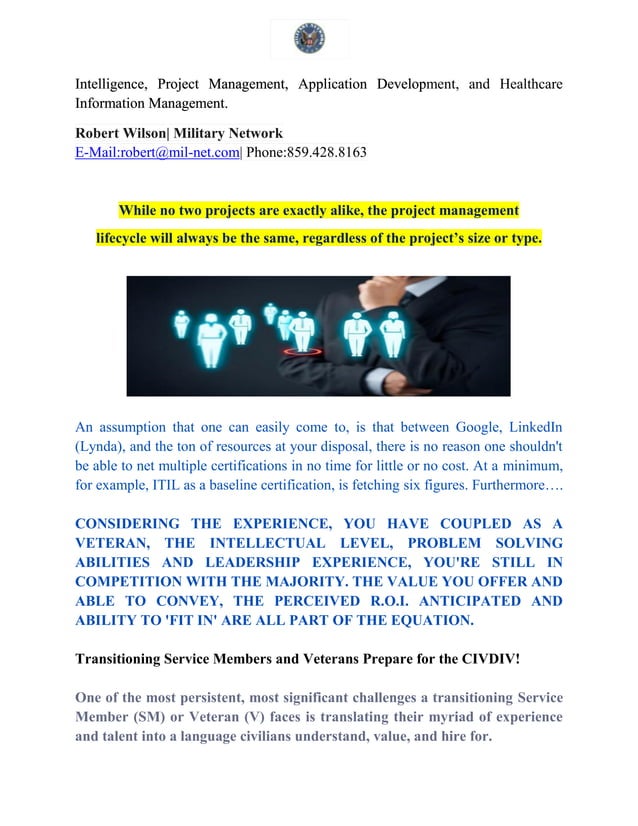 Project Management for Veterans | PDF