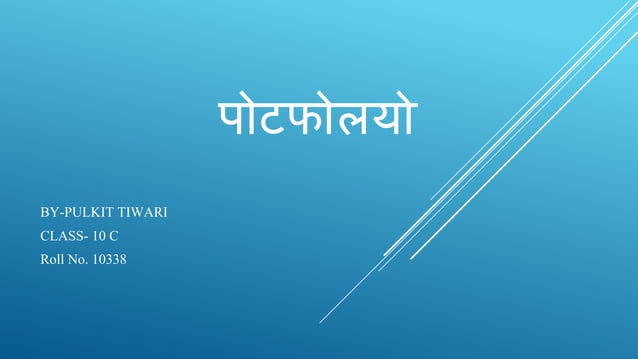 Hindi portfolio for students of 10th class | PDF