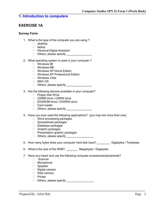 Spn year 7 workbook | PDF | Computer Peripherals | Computing