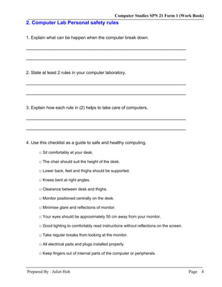 Spn year 7 workbook | PDF | Computer Peripherals | Computing