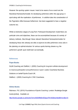 Critical Discussion on the Long Term Athlete Development (LTAD ...