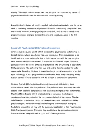 A Mental Skills Training Programme/Psychological Skills Training (PST ...
