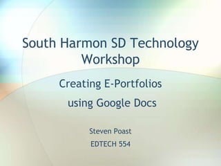 Creating E-Portfolios using Google Docs | PPTX