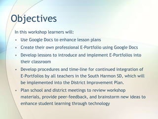 Creating E-Portfolios using Google Docs | PPTX