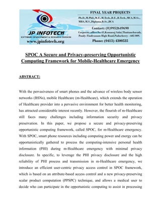 Spoc a secure and privacy preserving opportunistic computing framework ...