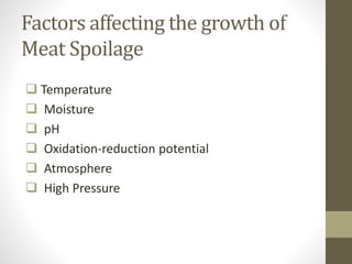 Spoilage of meat | PPTX