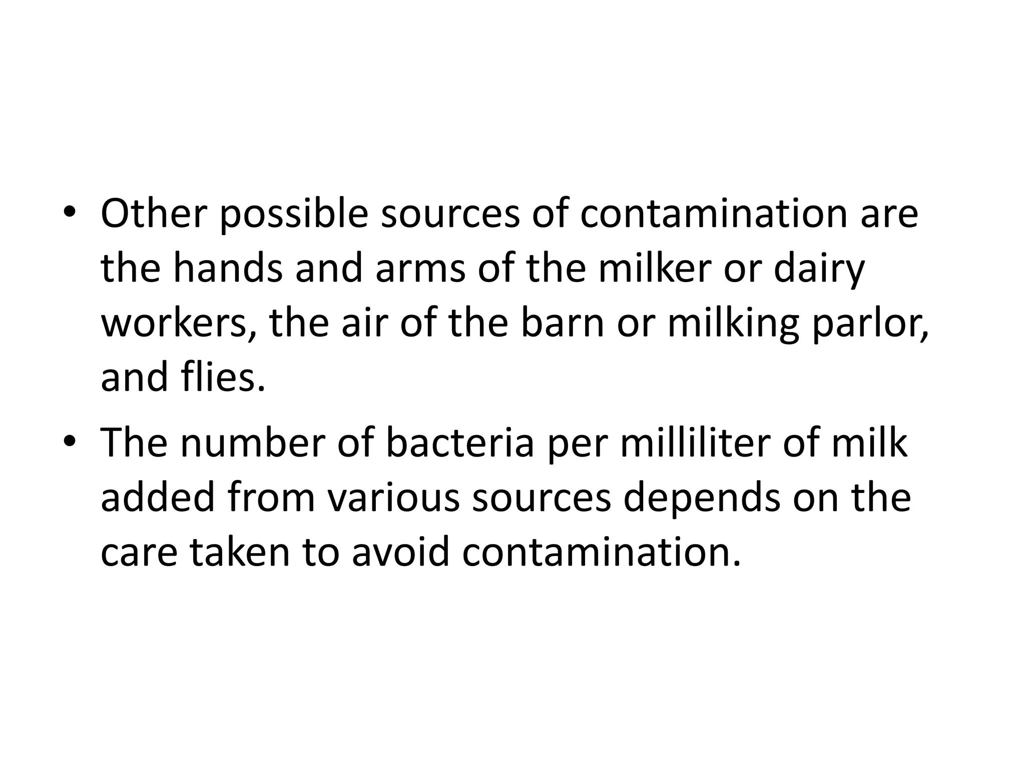 Contamination, Preservation and Spoilage of milk | PPTX