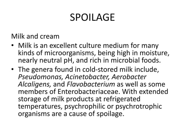 Contamination, Preservation and Spoilage of milk | PPTX
