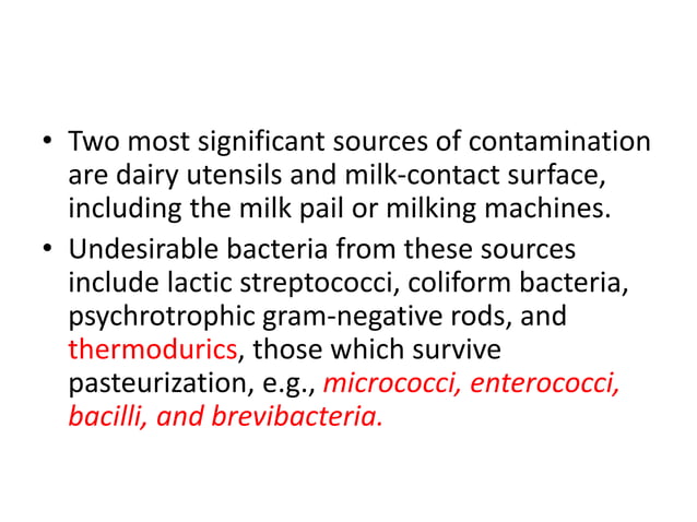 Contamination, Preservation and Spoilage of milk | PPTX