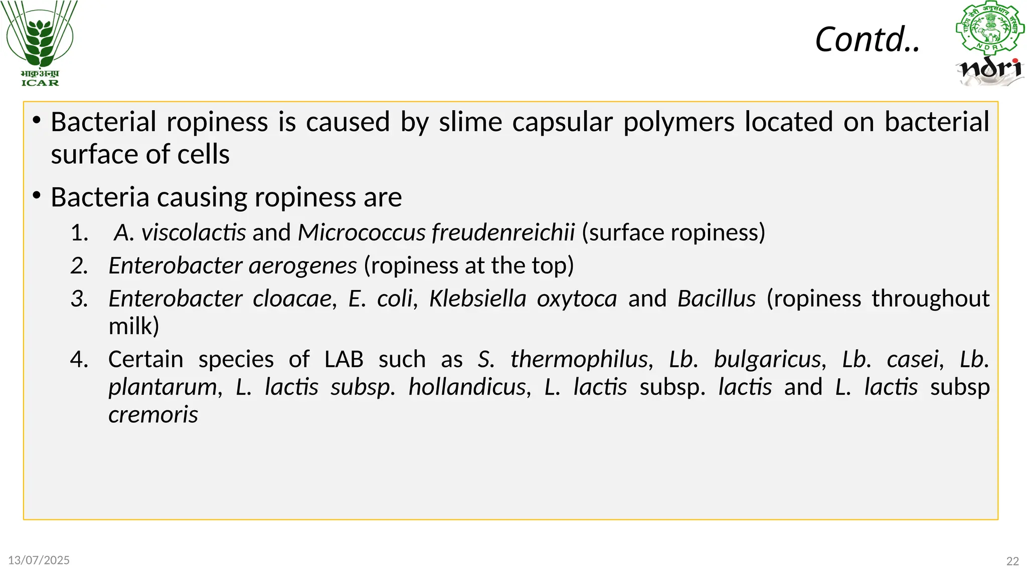 Microbial spoilage of Milk and Milk Products | PPTX