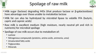 Microbial spoilage of Milk and Milk Products | PPTX