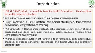 Microbial spoilage of Milk and Milk Products | PPTX
