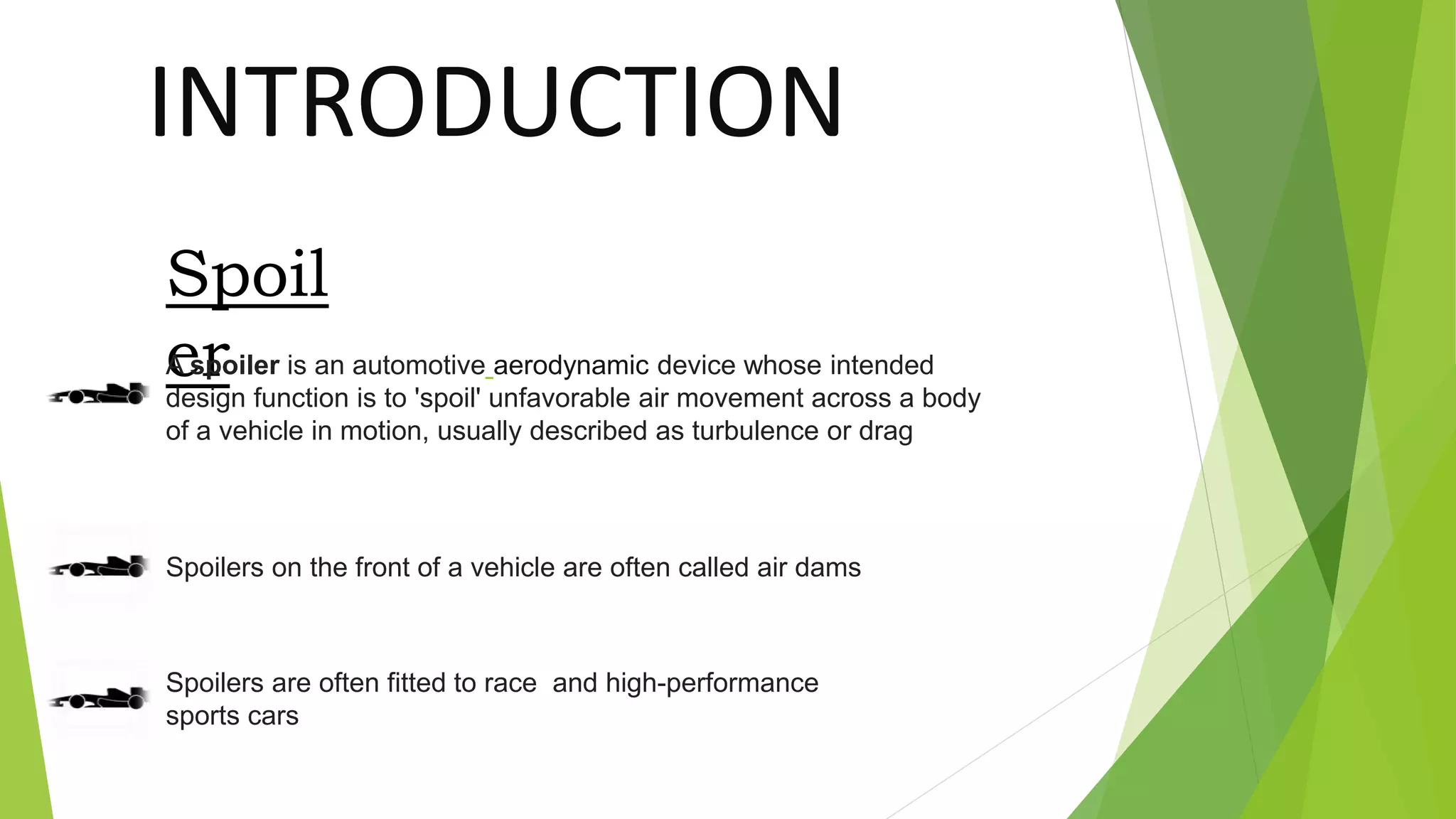 Spoilers in automobile | PPTX