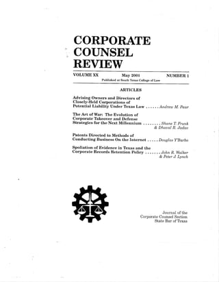 Spoiliation Of Evidence In Tx And Corp Records Retention Policy Article ...