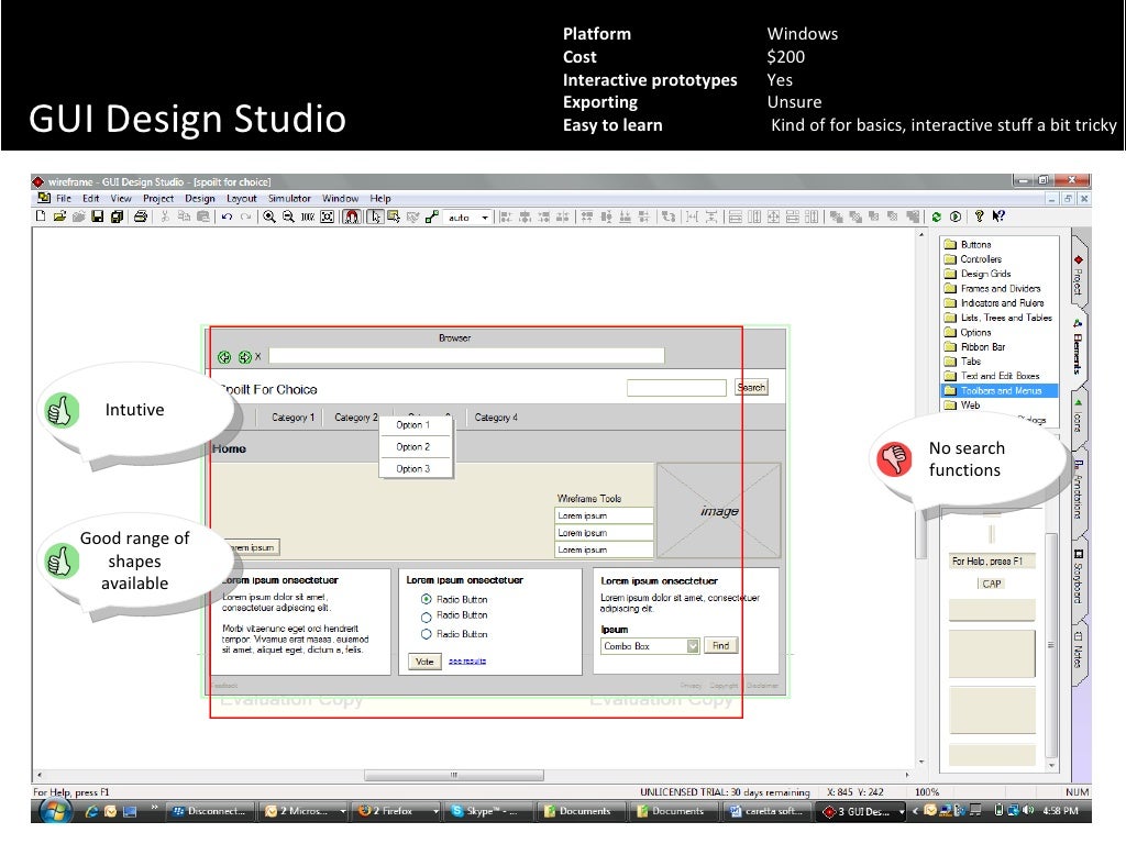 GUI Design Studio Platform Windows