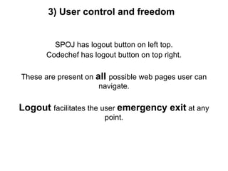 Usability study on SPOJ and Codechef | PPT