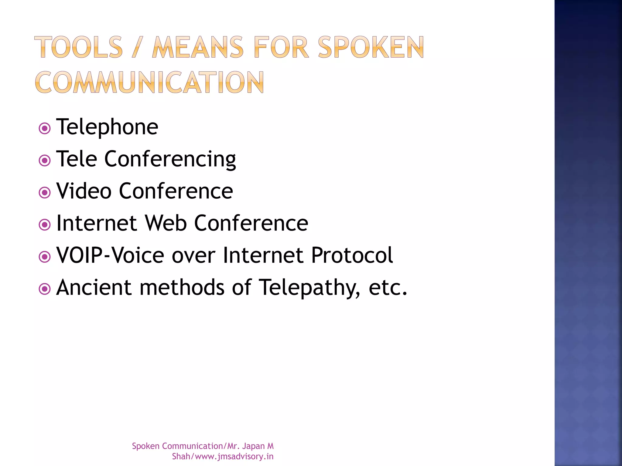Spoken communication Skills/ Telephonic Communication Skills ...