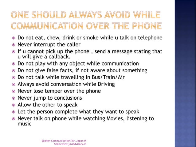 Spoken communication Skills/ Telephonic Communication Skills ...