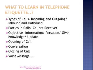 Spoken communication Skills/ Telephonic Communication Skills ...