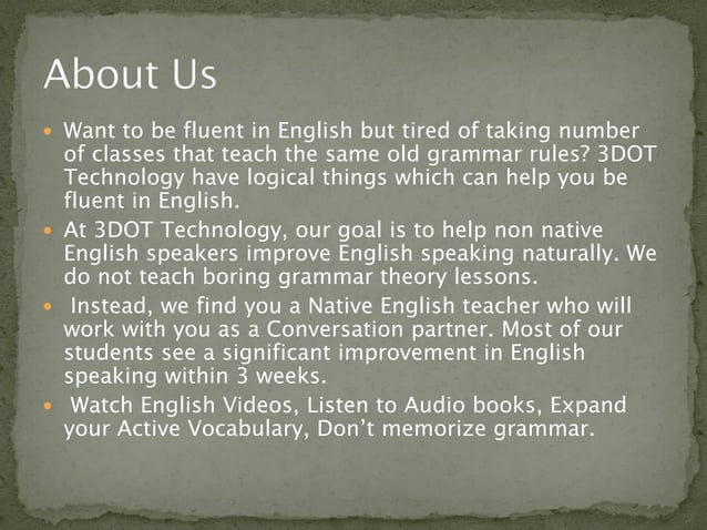 Spoken english 3DOT Technologies | PDF