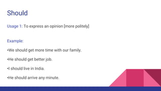 Spoken English Beginner Session 11 - Modal Verbs - Ash Vyas | PPT