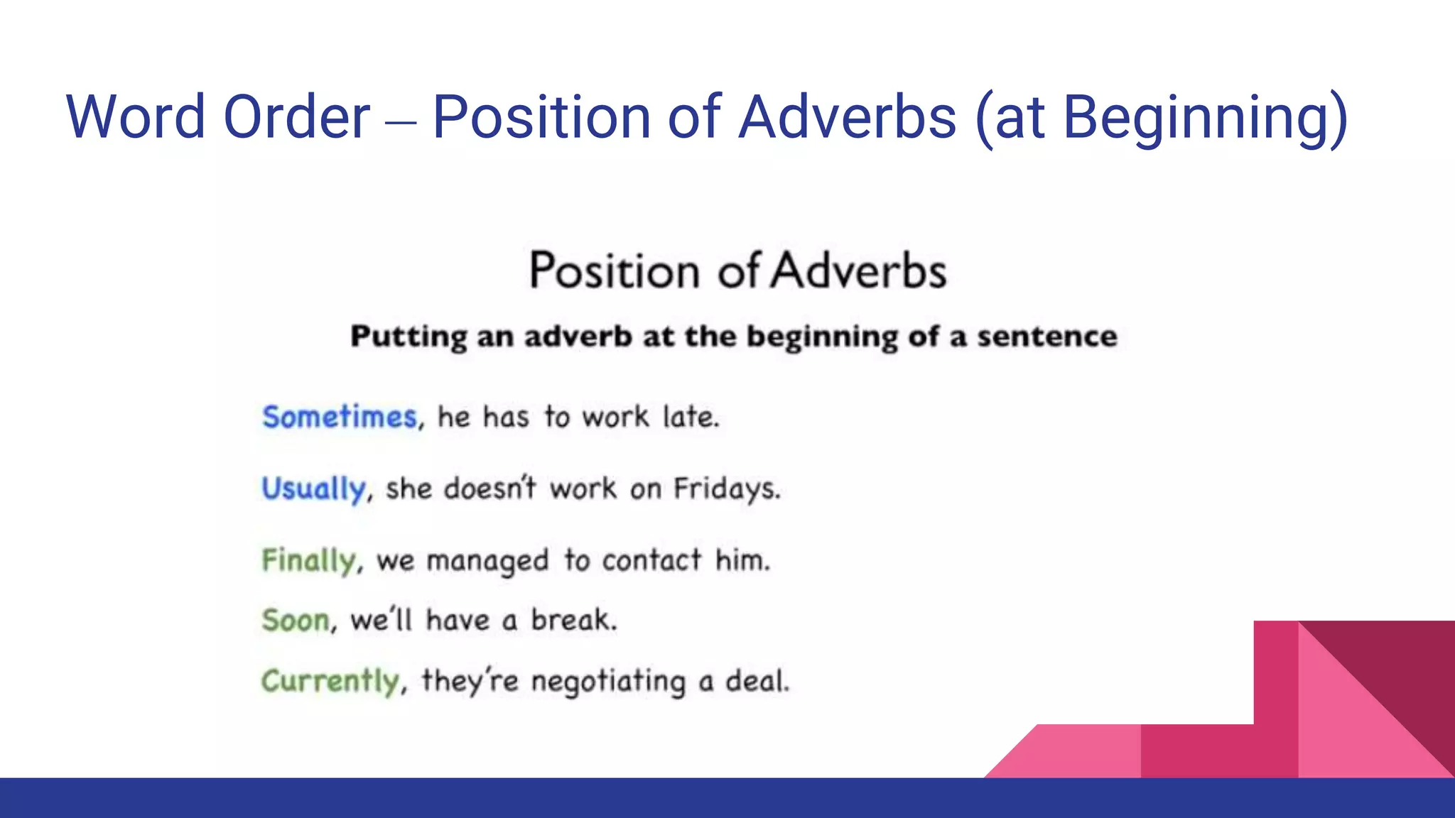 Spoken English Beginner - Session 2 - Sentence Structure Adverb ...