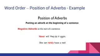 Spoken English Beginner - Session 2 - Sentence Structure Adverb ...