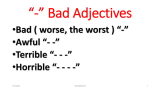 Spoken English lecture 12th (Adjectives) | PPT