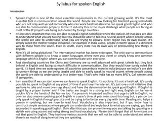 Spoken english syllabus power point | PPTX