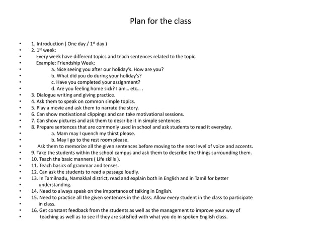 Spoken english syllabus power point | PPTX