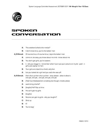 Spoken language task and transcripts | PDF