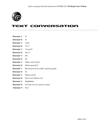 Spoken language task and transcripts | PDF