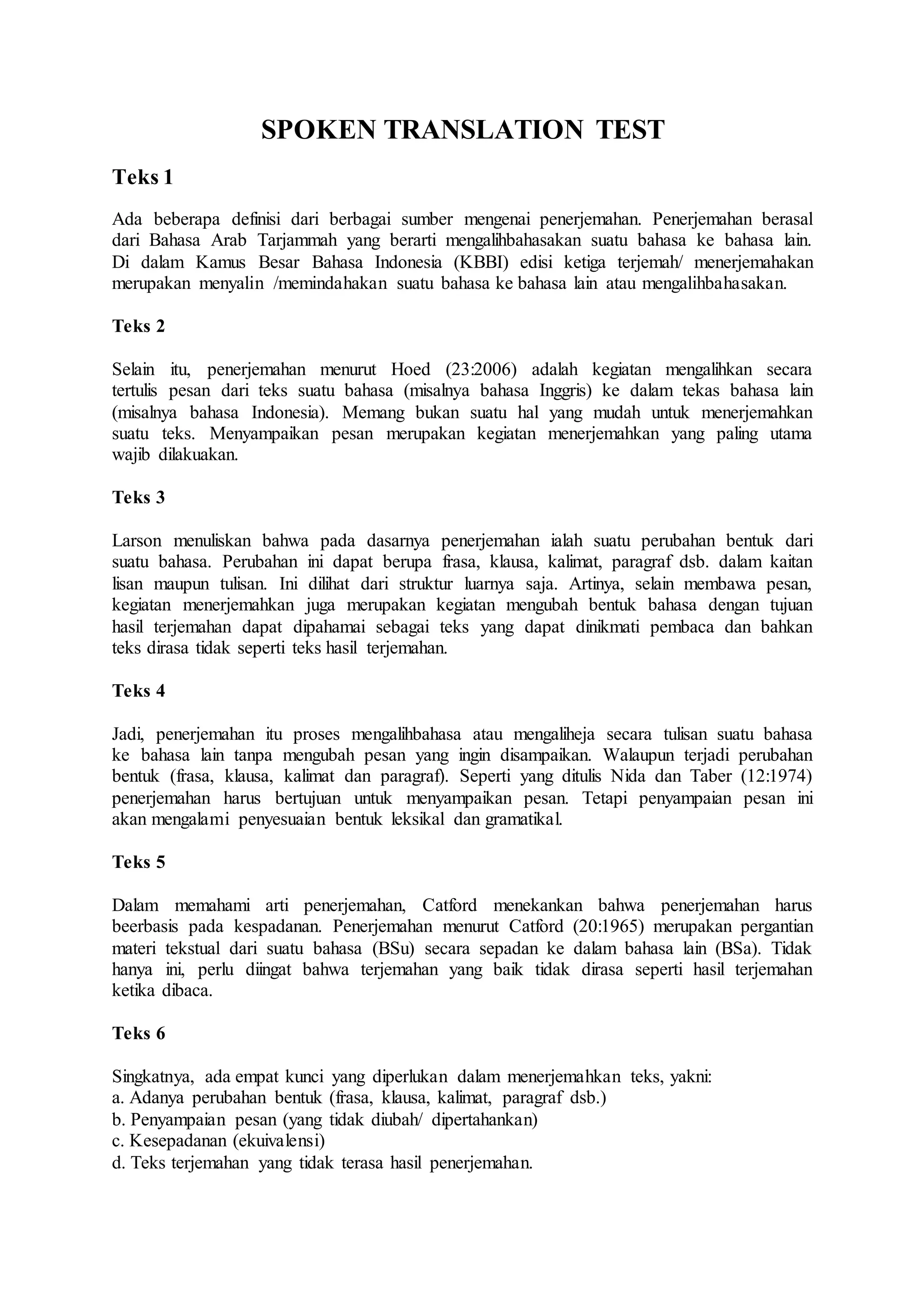 Spoken translation test | DOCX