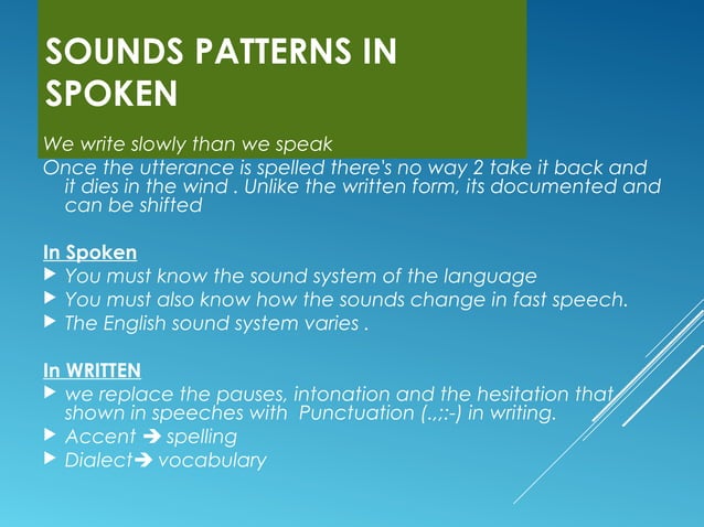 Spoken vs written | PPT