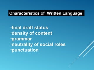 Spoken vs written | PPT